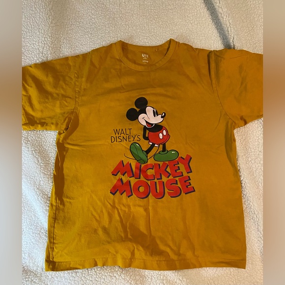 Disney | Shirts | Disney Mickey Mouse Mens Tshirt Mustard | Poshmark